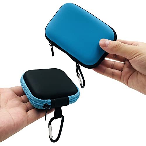 10 Pieces Earbud Case Square and Rectangular Headphone Case with Clips ...