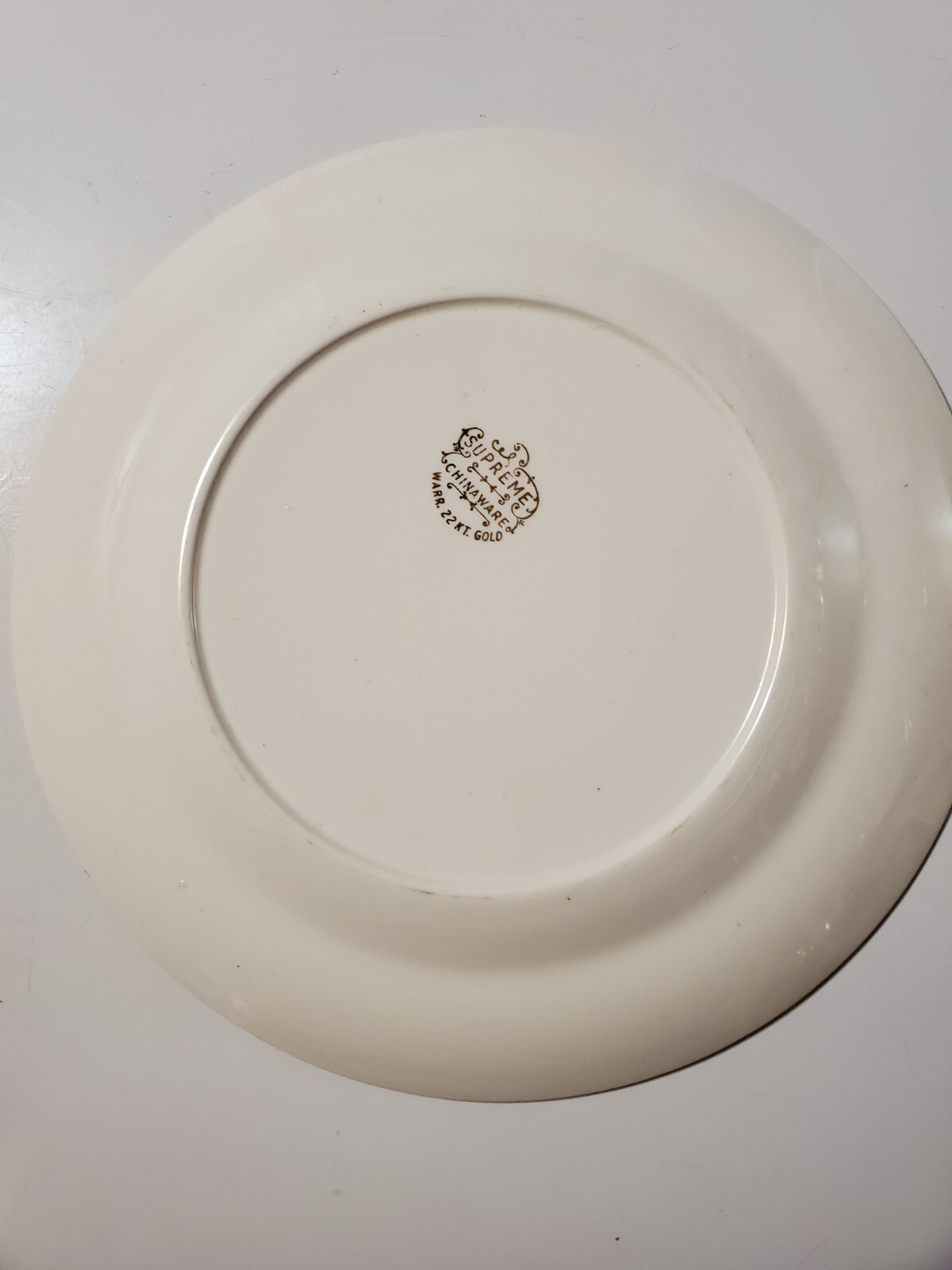 Supreme Chinaware Warr. 22kt Gold Rimmed 10" Plate With Colonial Scene ...
