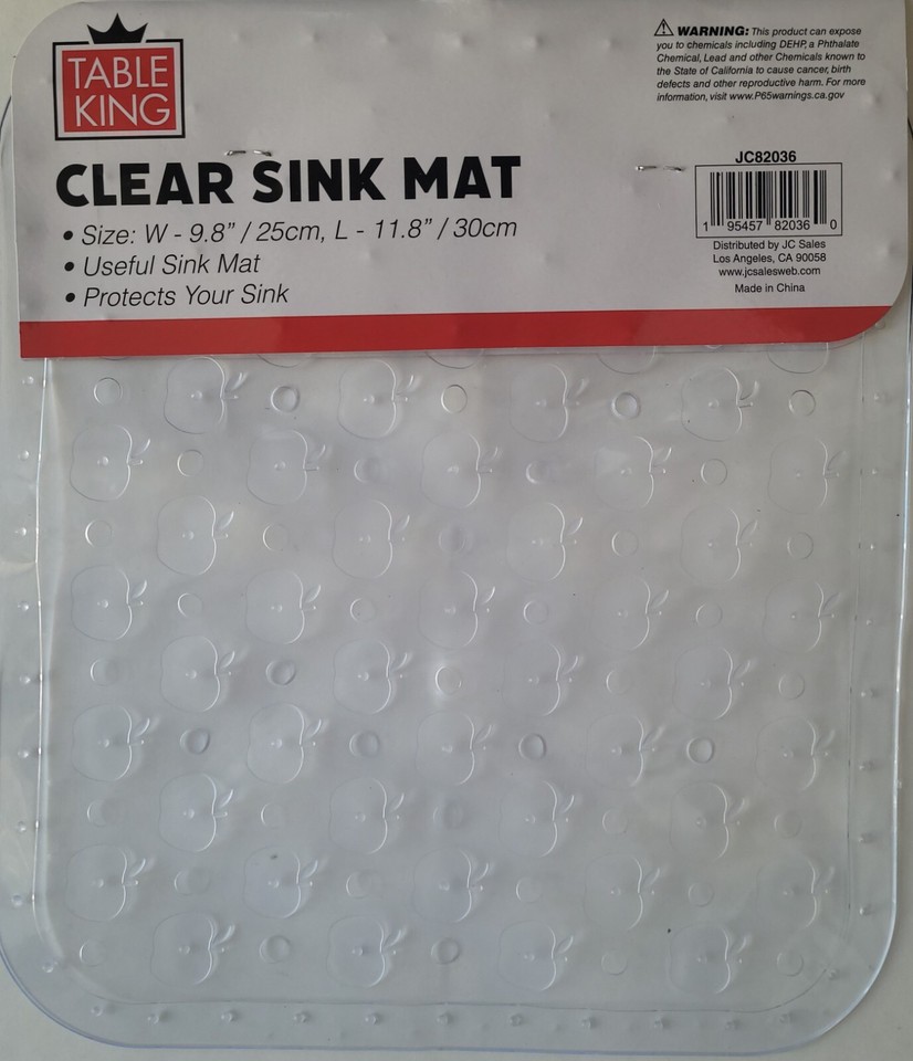 Kitchen Sink Mats 11.6”x10” Clear Silicon Grid Non-Slip Mat 1 Ct/Pk ...