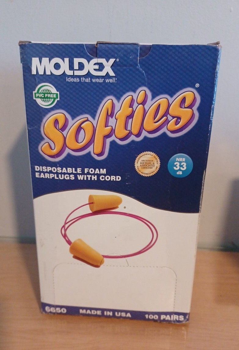 Moldex #6650 Softies Disposable Foam Earplugs Corded 50 Pairs NRR33 dB ...