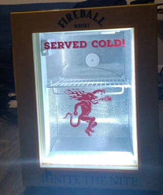 Fireball Freezer Mini Fridge Lighted Refrigerator Freezer 23 x 18 x 16 ...