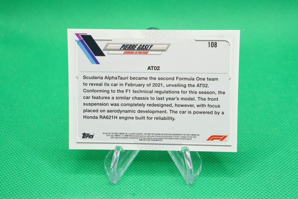 2021 Topps Chrome F1 Base F1 Cars #108 Pierre Gasly Scuderia AlphaTauri ...