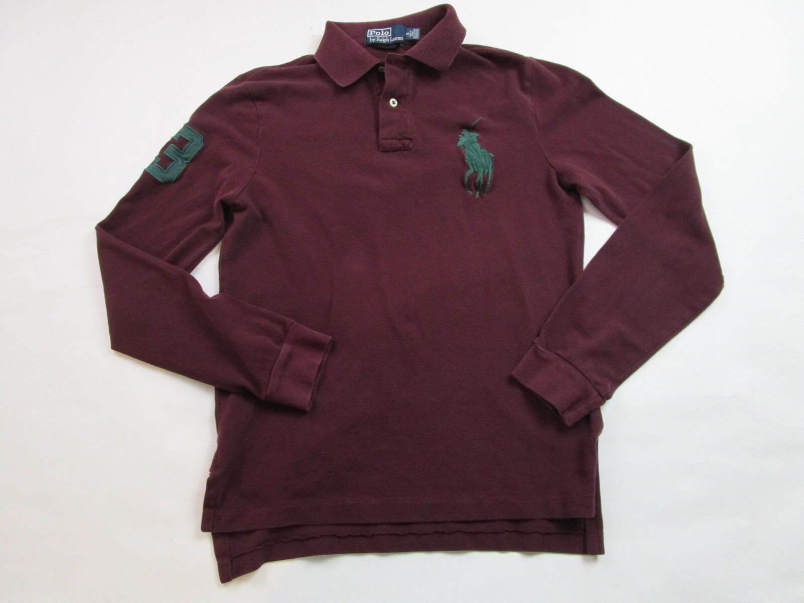 Polo Ralph Lauren Mens Small Red Wine Long Sleeve Pol… - Gem