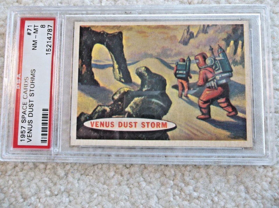 1957 TOPPS SPACE CARDS # 71 VENUS DUST STORMS PSA 8 NM-MINT SPACE AGE ...