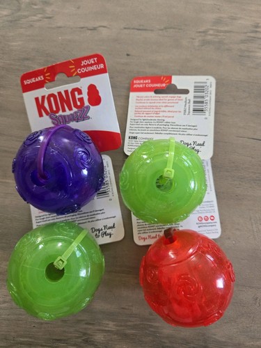 KONG Squezz Ball with squeaker, bounce fetch dog toy NEW Size med, | eBay
