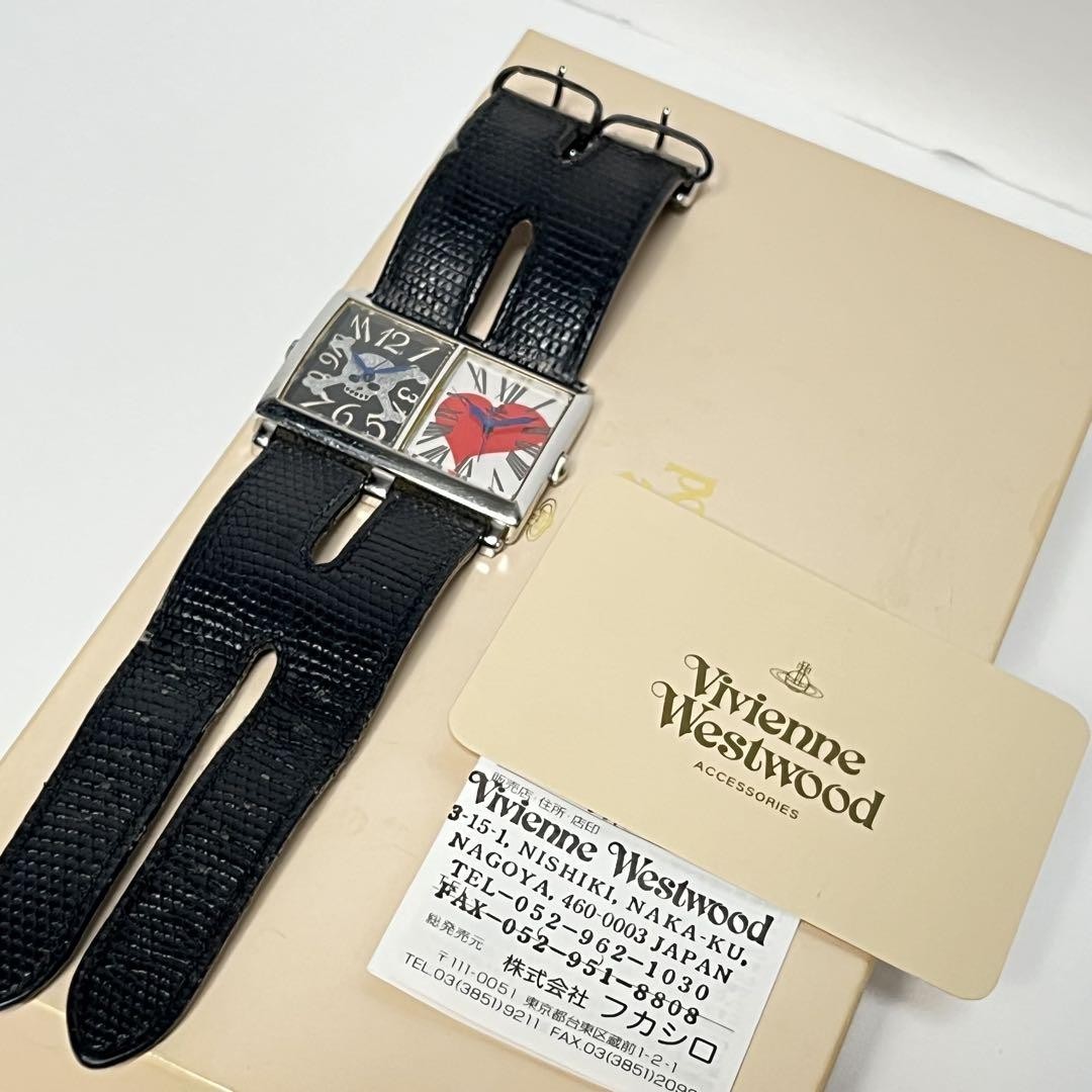 Rare Vivienne Westwood Double Face Watch Skull Heart - Gem