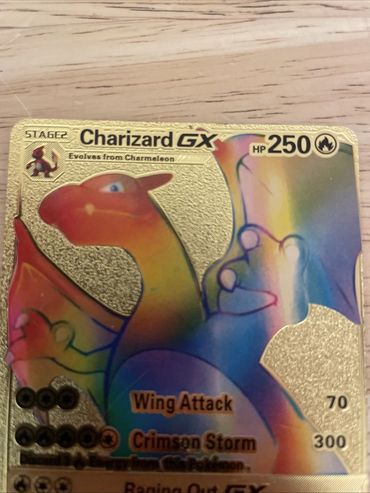 Rare Rainbow Gold Charizard GX Card 150/147 Pokeman Playing Trading ...