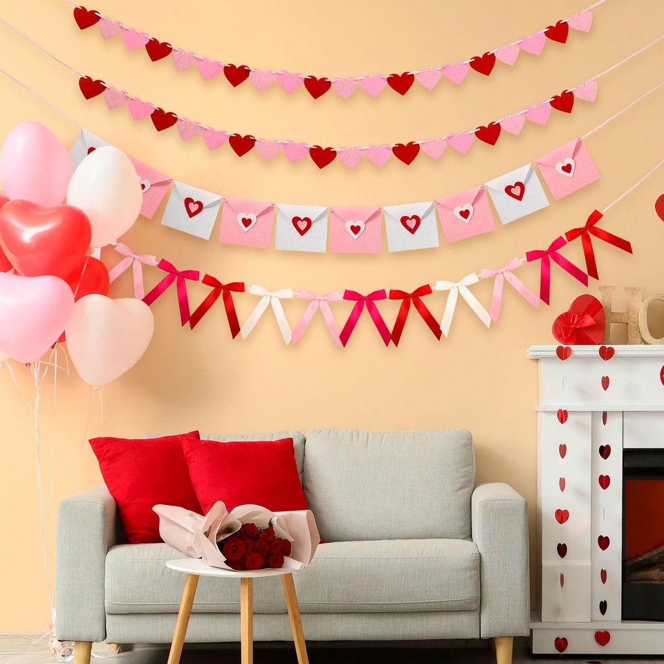 Hahafelt 4 Pcs Valentines Day Decorations Galentines Love Letters Multi ...