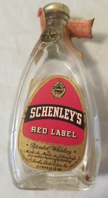 Antique Schenley's Red Label Whisky Bottle Miniature 1/10 Pint Empty ...