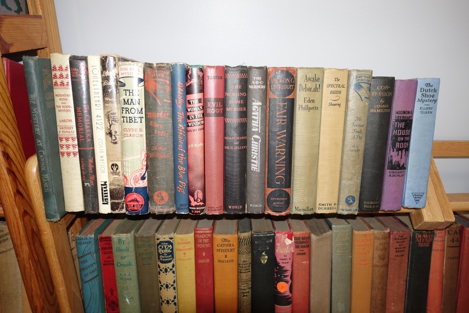LOT of over 125 Vintage Hardcover Mystery Novels - Various Conditions ...