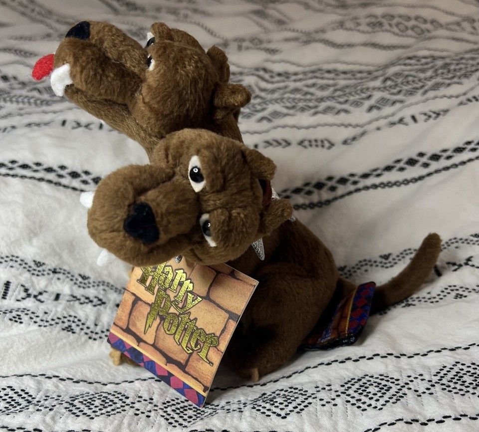 Vintage 2001 Guns Harry Potter Stuffie Cerberus 3 Headed Dog 5” Plush ...