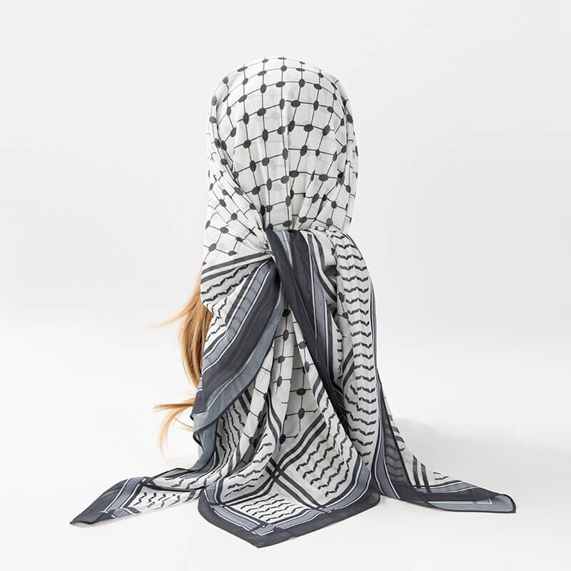 Muslim Women Hijab Head Scarf Square Men Palestine Keffiyeh Kufiya Arab ...