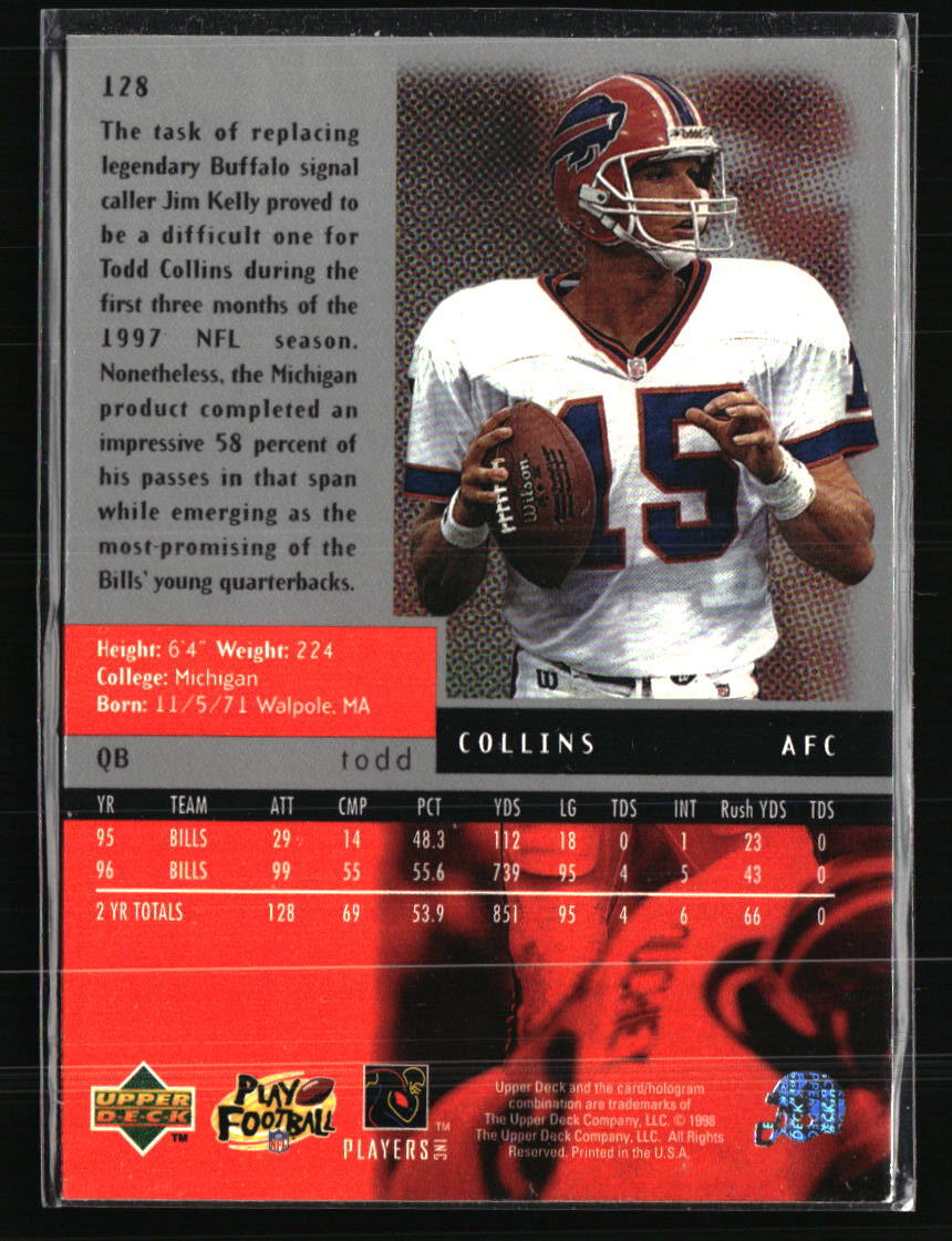 1998 Upper Deck Black Diamond - #128 Todd Collins for sale online | eBay