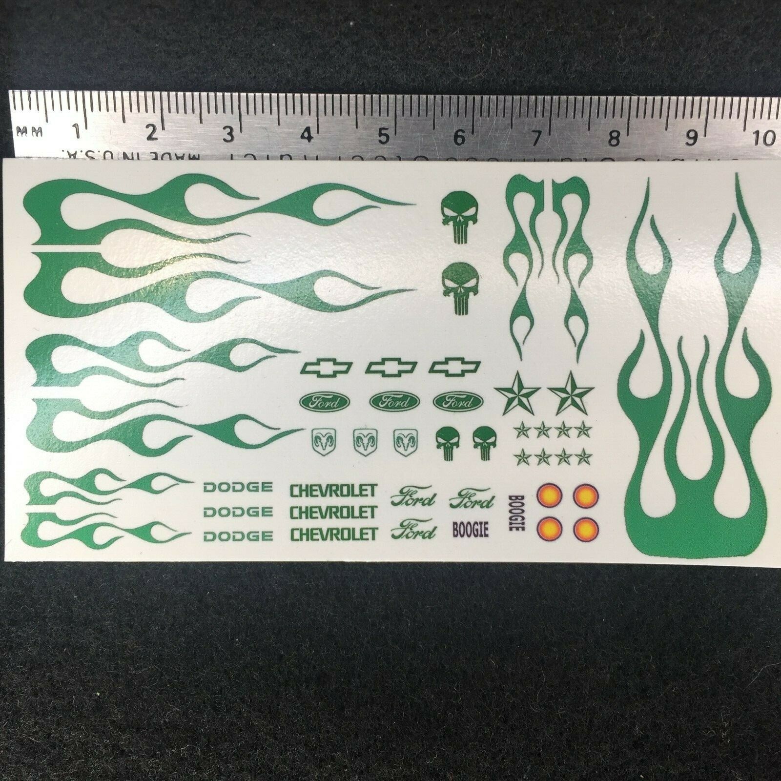 Clear 1:64 Waterslide Decal for 66 Dodge A100 Van Green Flames | eBay