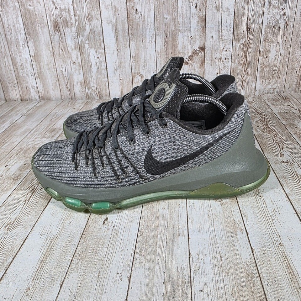 Nike KD 8 Basketball Shoes Sneakers Athletic Training Gray Green Size ...