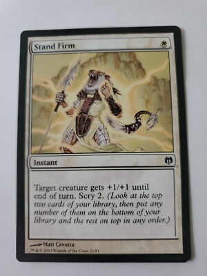 MTG Magic The Gathering Card Stand Firm Instant White Duel Deck Heroes ...