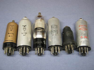 6M7MG 2 EA 6J7 3 EA 6K7 6 RF PENTODE VACUUM TUBES 8 PIN TESTED GOOD ...