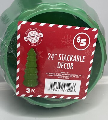 3 Piece 24" STACKABLE Christmas Tree durable plastic DIY viral In ...
