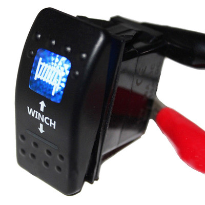 12V Rocker Toggle Switch Blue LED Winch 7P In Out Light Car Momentary ...
