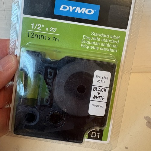 Dymo D1 Label Cartridge - 1/2"x23’ 12mm X 7mm New In Box Maker Standard ...