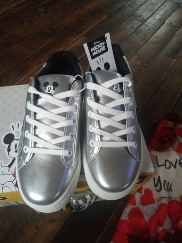DISNEY MICKEY MOUSE SILVER CHARACTER SNEAKERS SHOES TODDLERS Sz 3 | eBay