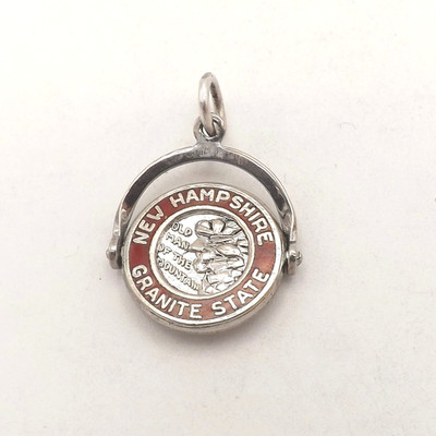 Sterling Silver New Hampshire Granite State Spinning Charm Pendant | eBay
