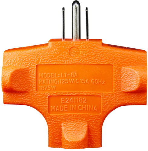 Grounding IIT3-outlet adapter, UL listed heavy duty, T-shaped Triangle ...