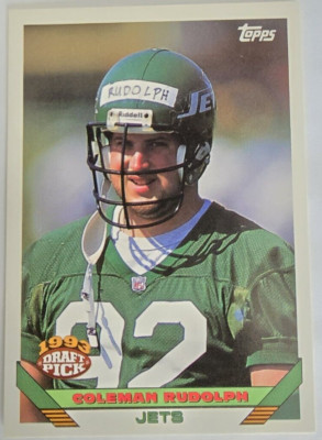 Coleman Rudolph, 1993 Topps Rookie, New York Jets, Defensive End, Card ...