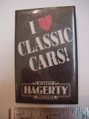 VTG BUTTON - I LOVE CLASSIC CARS CLASSIC HAGERTY INSURANCE | eBay