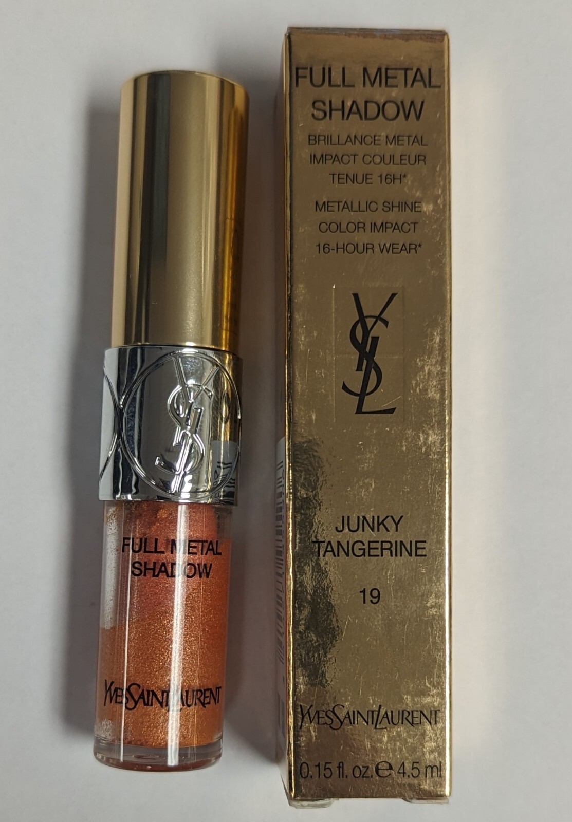 1 PIECE - YSL FULL METAL SHADOW LIQUID EYE SHADOW #19 JUNKY TANGERINE 0 ...
