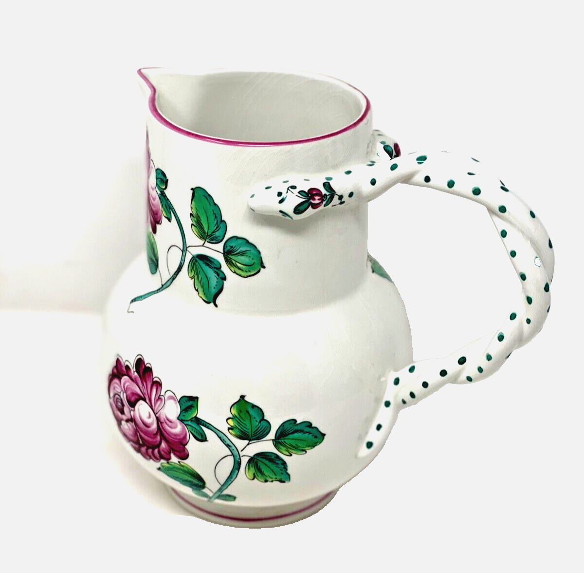 TIFFANY & Co STRASBOURG FLOWERS Pitcher Vase Serpentine Handle Portugal ...