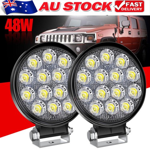 2PCS 4inch Driving LED Lights Round Spot Offroad Fog Lamp 4WD UTE Work ...