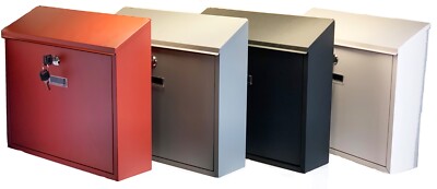 Wall Mounted Large Steel Lockable Mail Box Post Letter Box Premium by ...