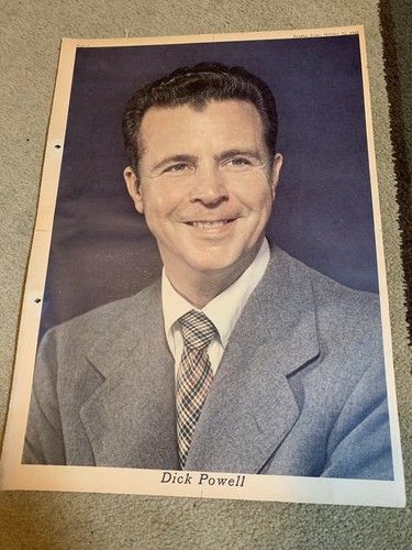 DICK POWELL original color portrait SUNDAY NEWS 10/24/48 OLD HOLLYWOOD ...