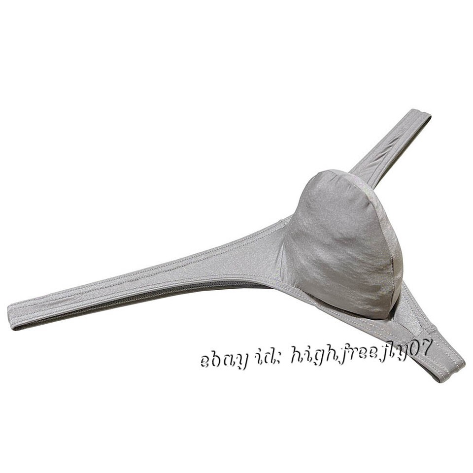 Mens Shiny T-back Underwear Male Bulge Pouch G-string Thong Ice Silk ...