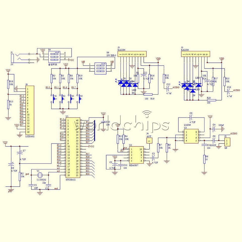 RDA5807 87-108MHz Electronic Radio Kit LCD Digital FM Radio Receiver ...