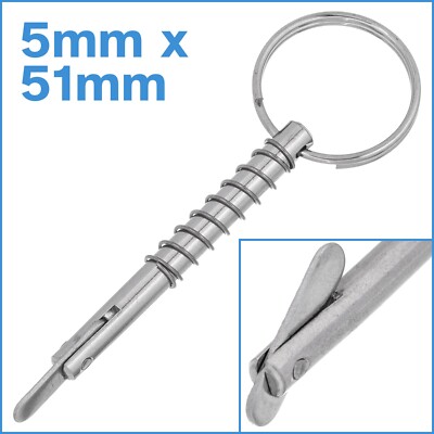 5mm x 40mm Spring Loaded Quick Release Clevis Pin 316 Stainless Steel ...