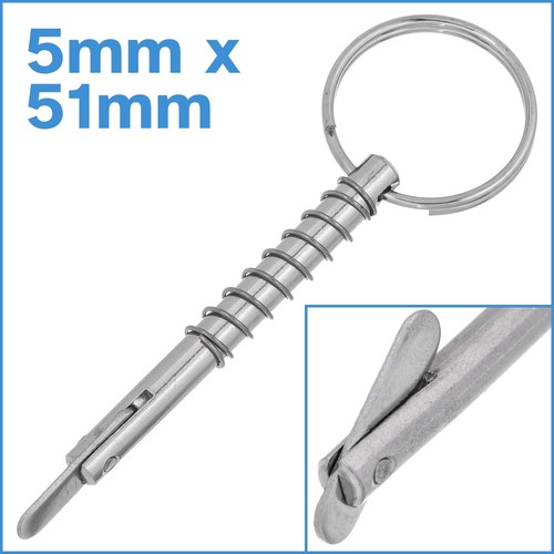 5mm x 40mm Spring Loaded Quick Release Clevis Pin 316 Stainless Steel ...