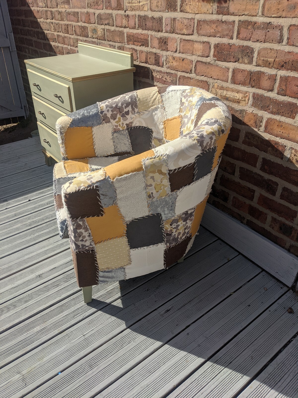 Patchwork tub chair | eBay UK