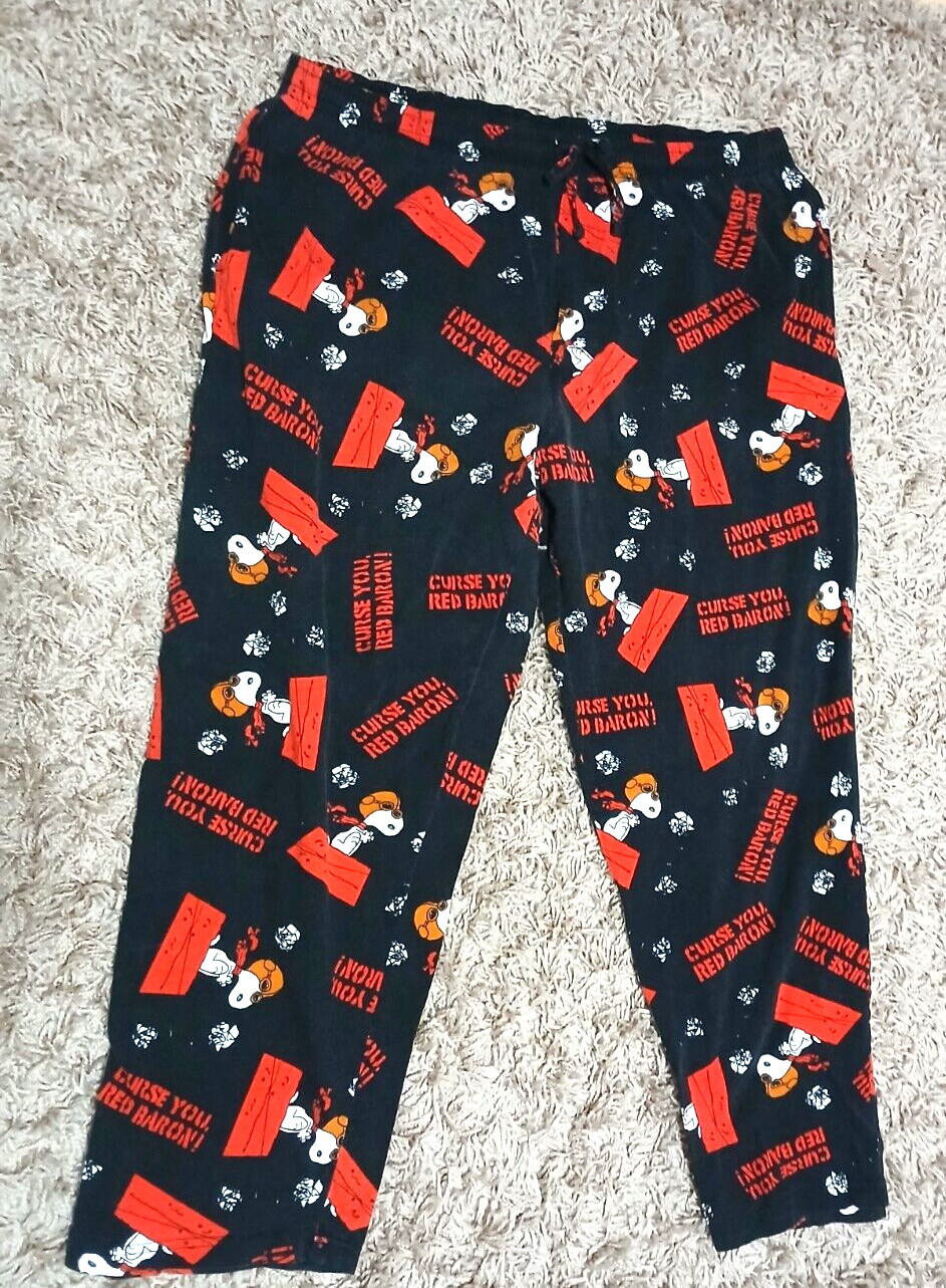 Peanuts Snoopy "Curse You Red Baron" Men's Flannel Pa… - Gem