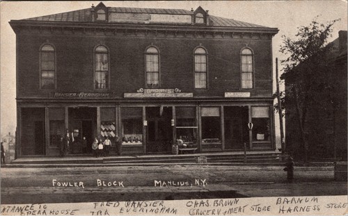 Fowler Block Manlius New York Manlius Historical Society Photo Card | eBay