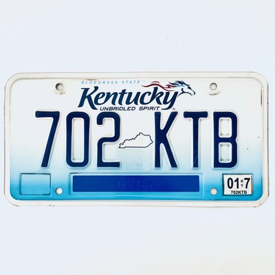 2007 United States Kentucky Owen County Passenger License Plate 702 KTB ...