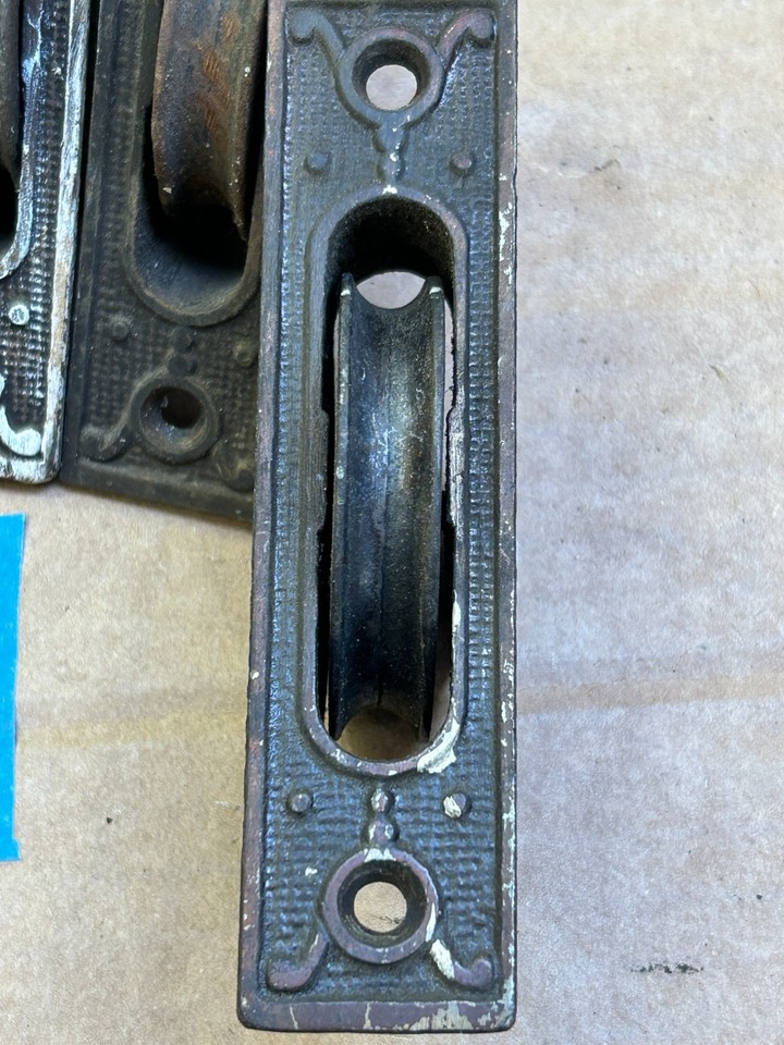 7 Vintage Antique Old Cast Iron Window Victorian Sash Pulleys 4-3/4 x 1 ...