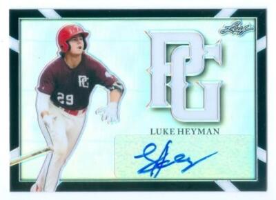LUKE HEYMAN "BLACK METAL AUTOGRAPH CARD /4" LEAF PERFECT GAME NATIONAL ...