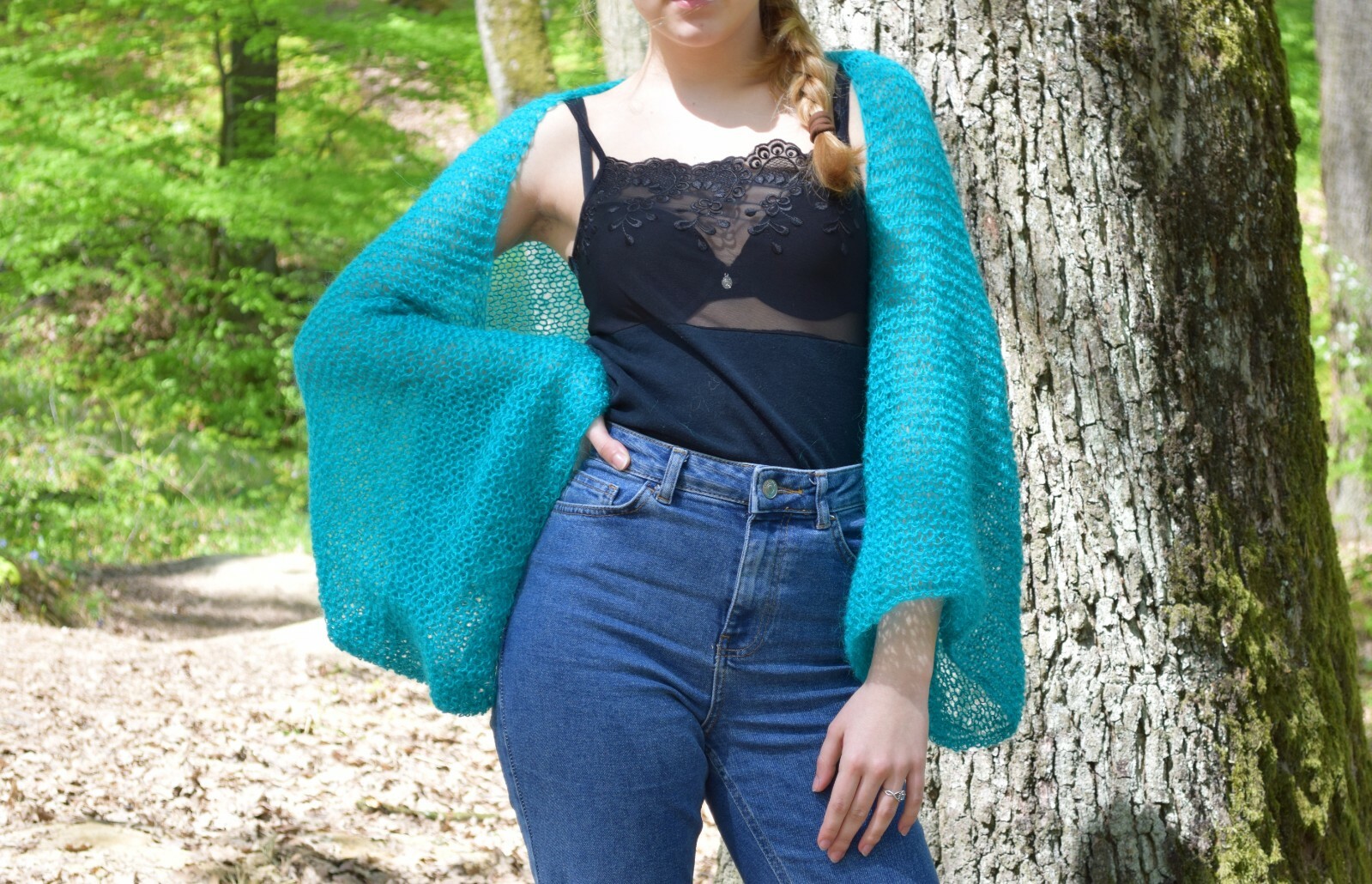 Turquoise women bolero Shrug Boho Knitwear Mohair Shoulders Warmer ...
