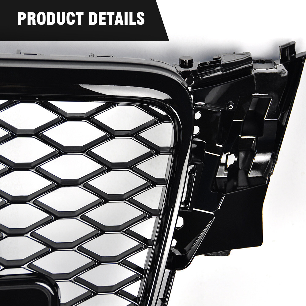Honeycomb Sport Mesh RS4 Style Grille Grill Black For 2009-12 Audi A4 ...