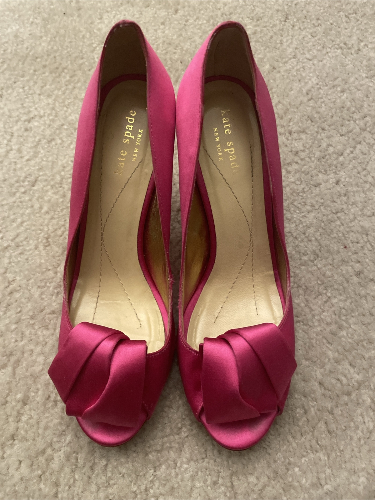 Kate Spade Clarice Hot Pink Satin Stilettos Formal Br… - Gem