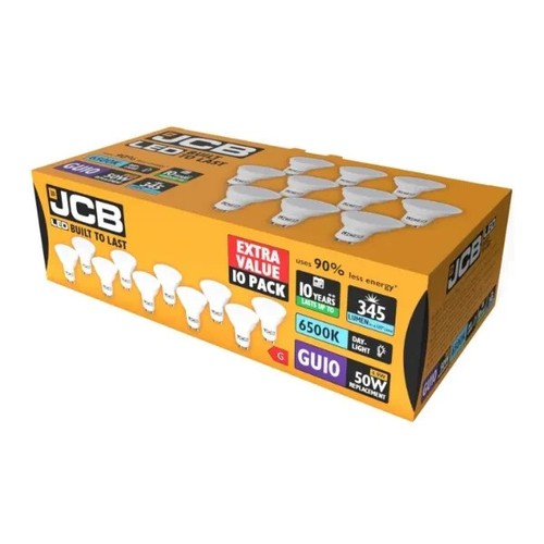 Jcb LED 5W GU10 Non-Dimmable 350lm Daylight Bulb (10 Pack) | eBay UK