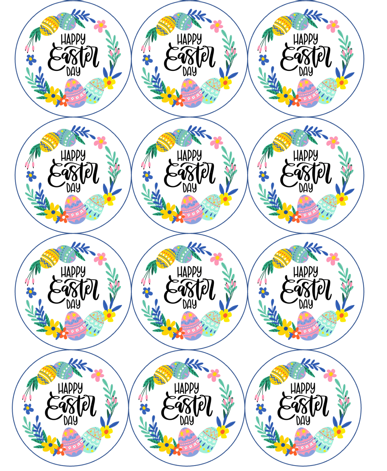 12 Happy Easter, edible images for desserts CHOOSE SIZE pre cut | eBay