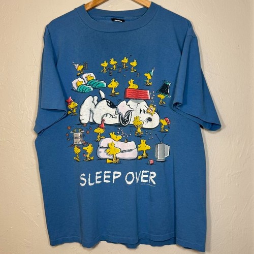 Vintage 1990s Peanuts Snoopy Sleep Over XL Changes Graphic TShirt | eBay
